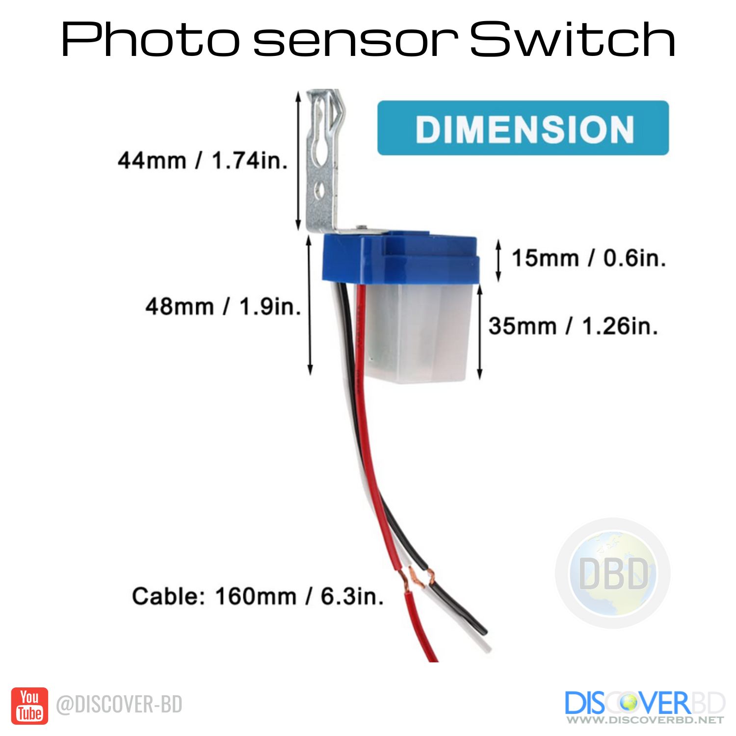 Photo Sensor light Switch 220 Volt AC, 10A (2 Pcs) » DiscoverBD