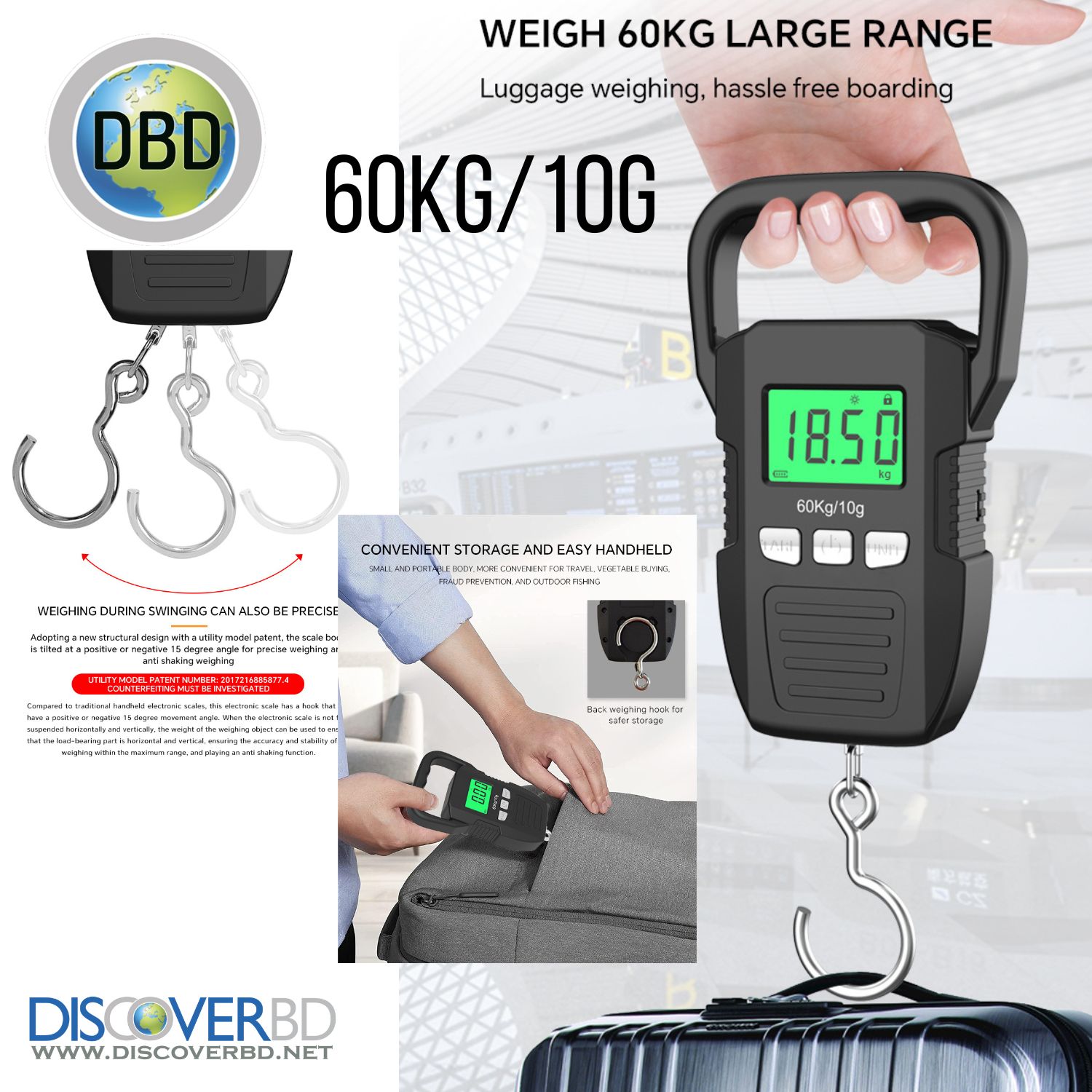 60kg Digital Luggage Scale » DiscoverBD