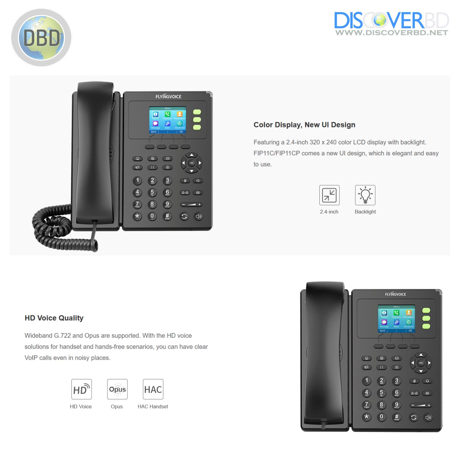 Flying Voice FIP11CP Basic Business IP Phone